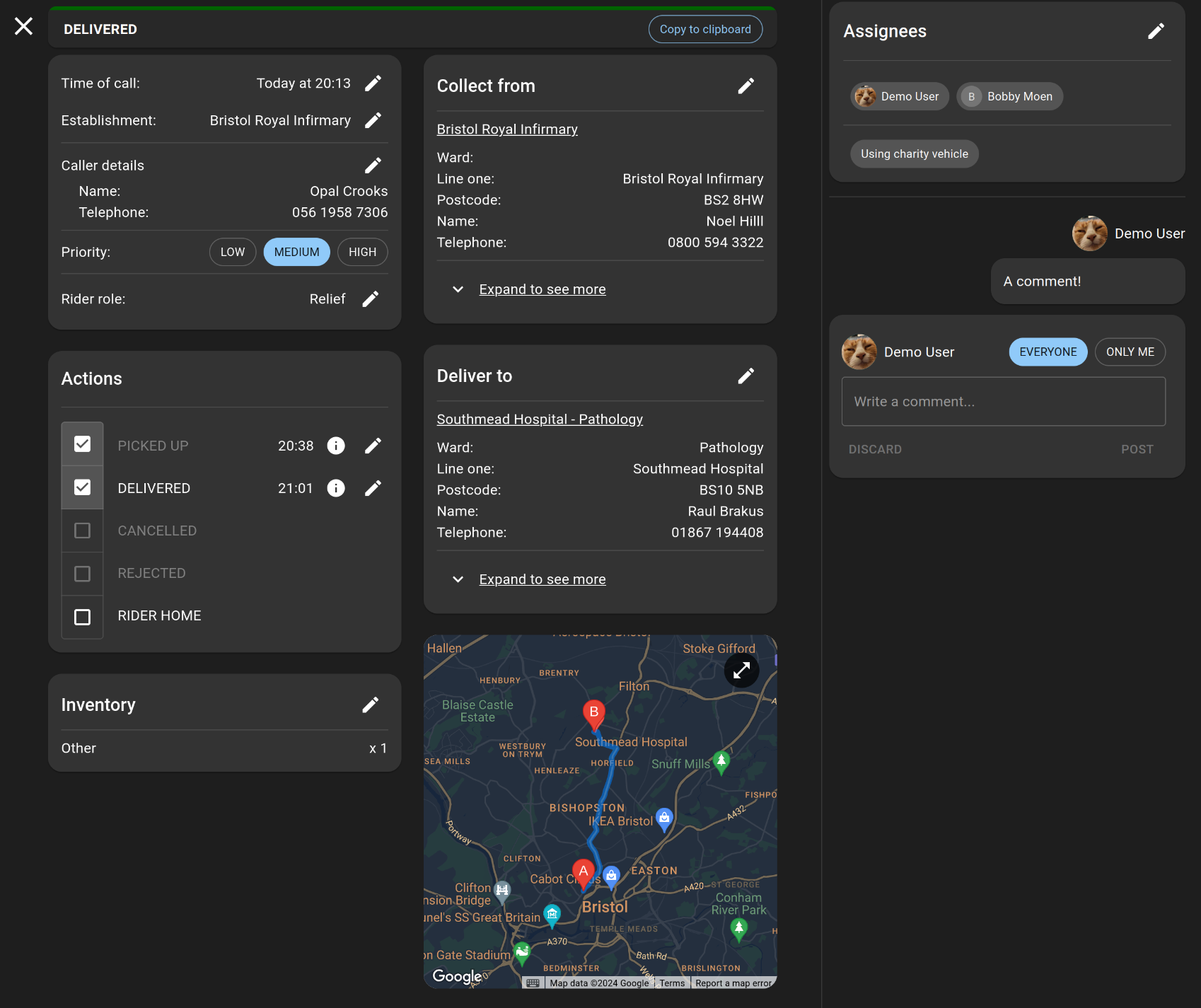 platelet.app | for emergency volunteer couriers